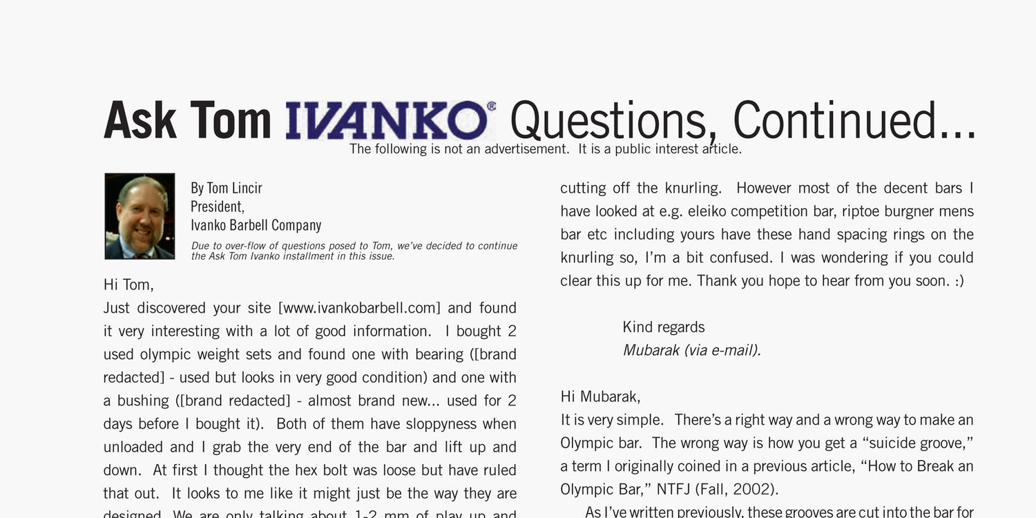 OLYMPIC BARS – Ivanko Barbell Company